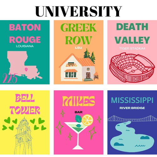 Baton Rouge LSU Wall Art Print - Etsy