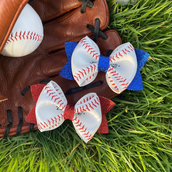 Baseball Hair Bows - Etsy