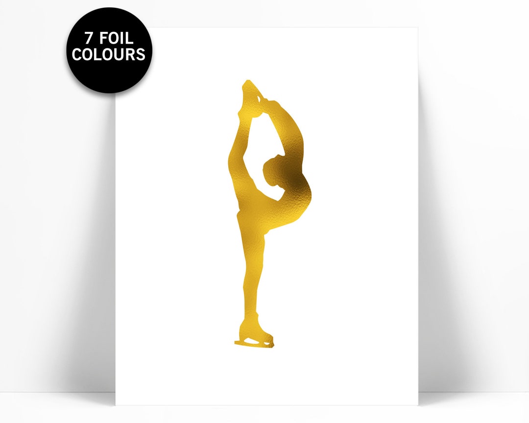 Figure Skater Art Print - Gold Foil Print - Ice Skater Poster - Skating ...