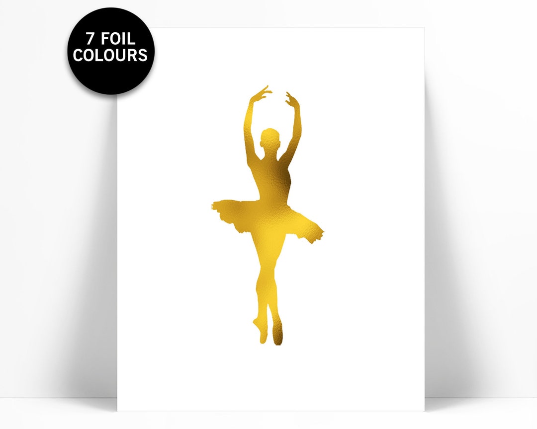 Ballerina Art Print - Gold Foil Print - Ballet Dancer Poster - Dance ...