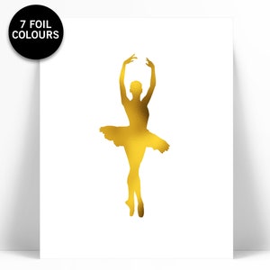 Ballerina Art Print - Gold Foil Print - Ballet Dancer Poster - Dance ...