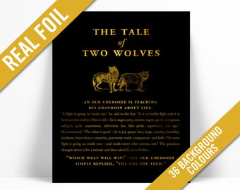 Two Wolves Story Art - Etsy