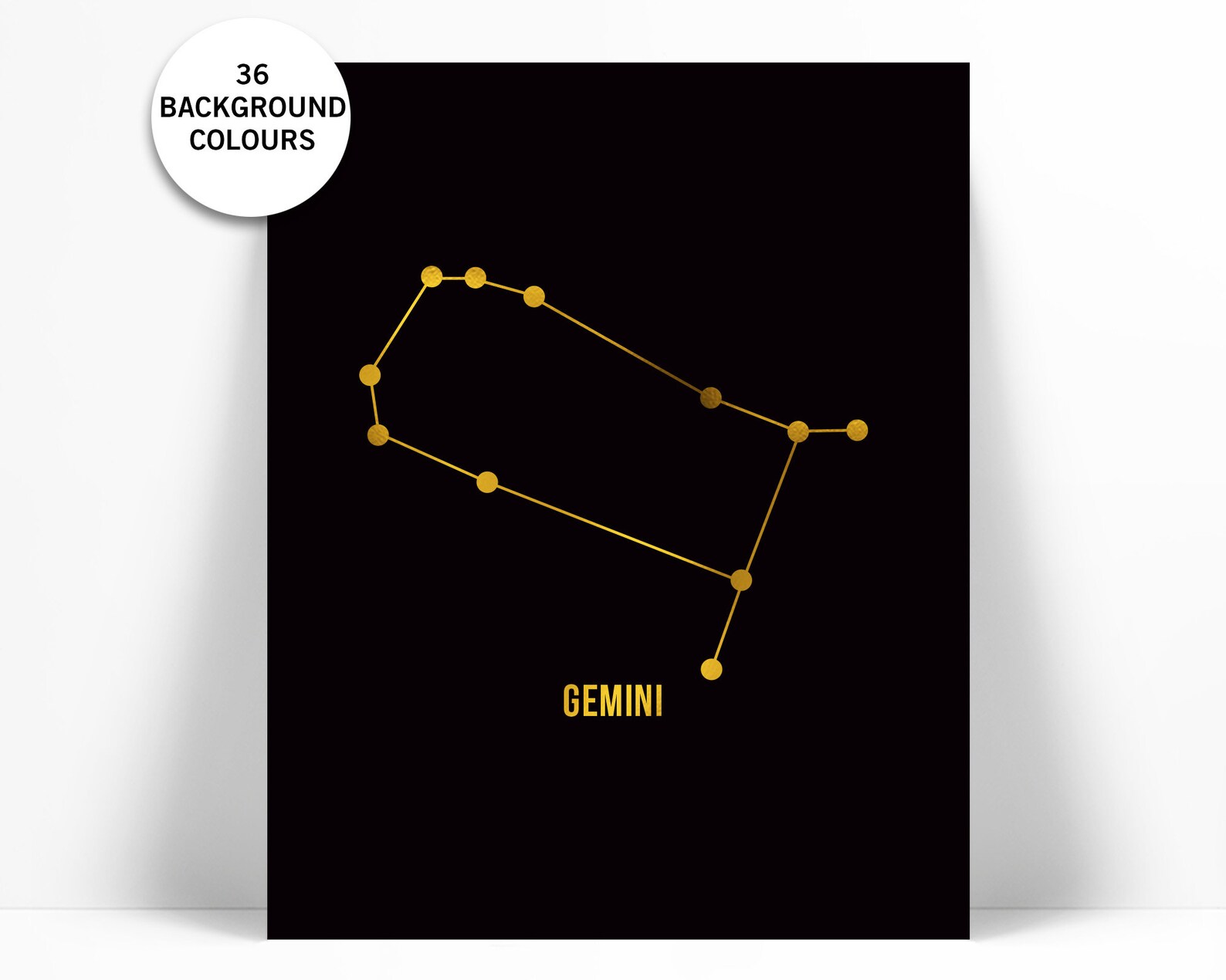 Gemini Art Print Gold Foil Print Astrology Poster Zodiac - Etsy Canada