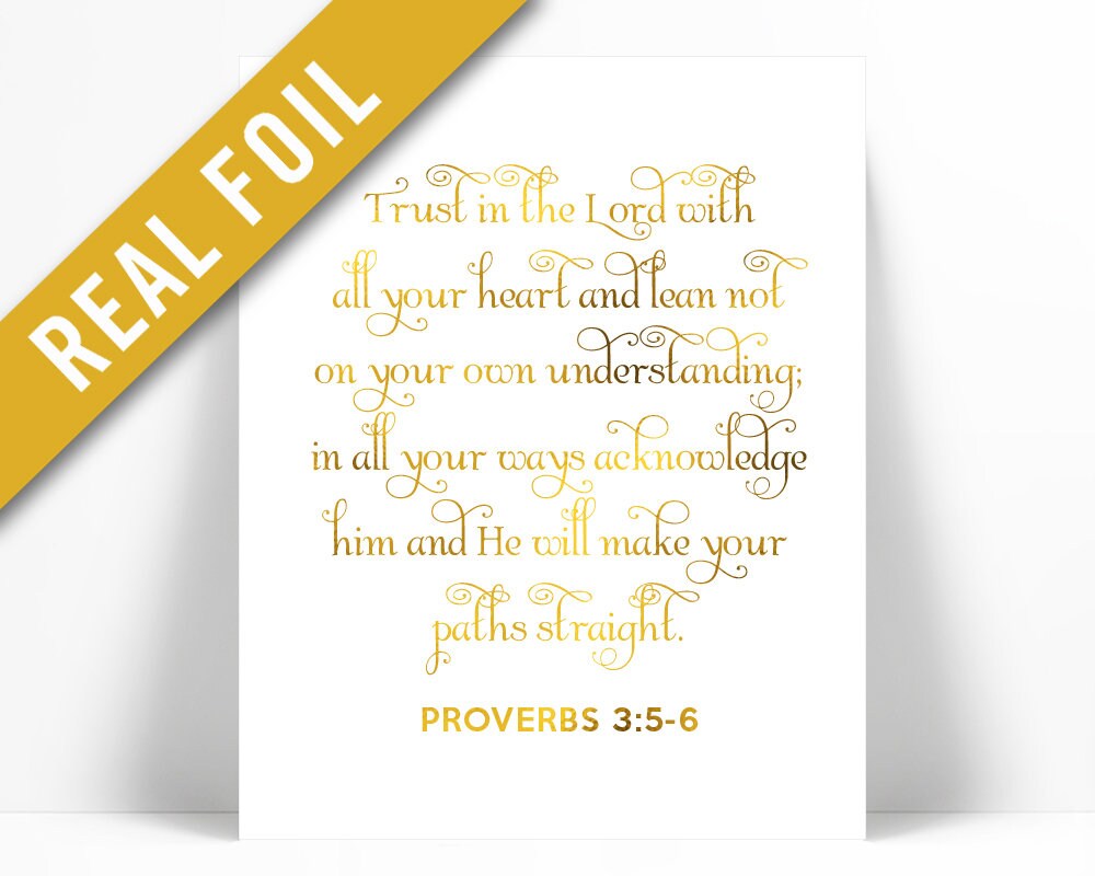 Trust in the Lord Gold Foil Print Inspirational Poster - Etsy