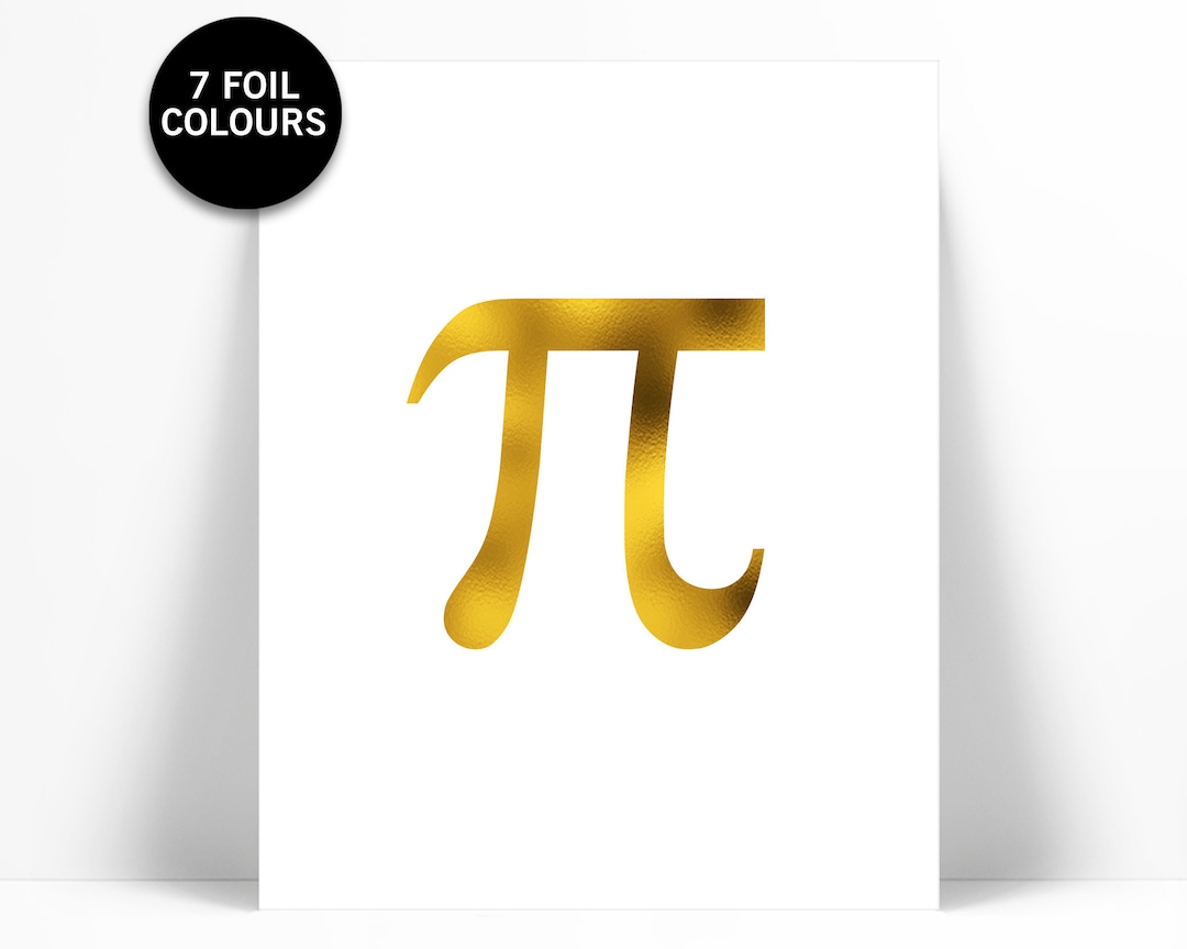 Pi Symbol Gold Foil Art Print Math Poster Decor Teacher Gift Geekery ...