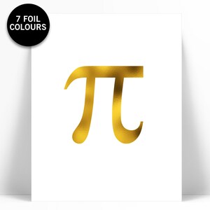 Pi Symbol Gold Foil Art Print Math Poster Decor Teacher Gift Geekery ...