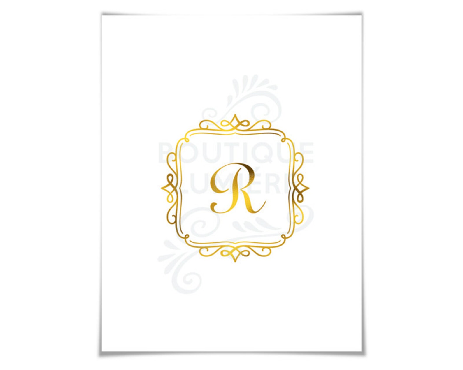 Custom Monogram Print Gold Foil Print Personalized Art - Etsy