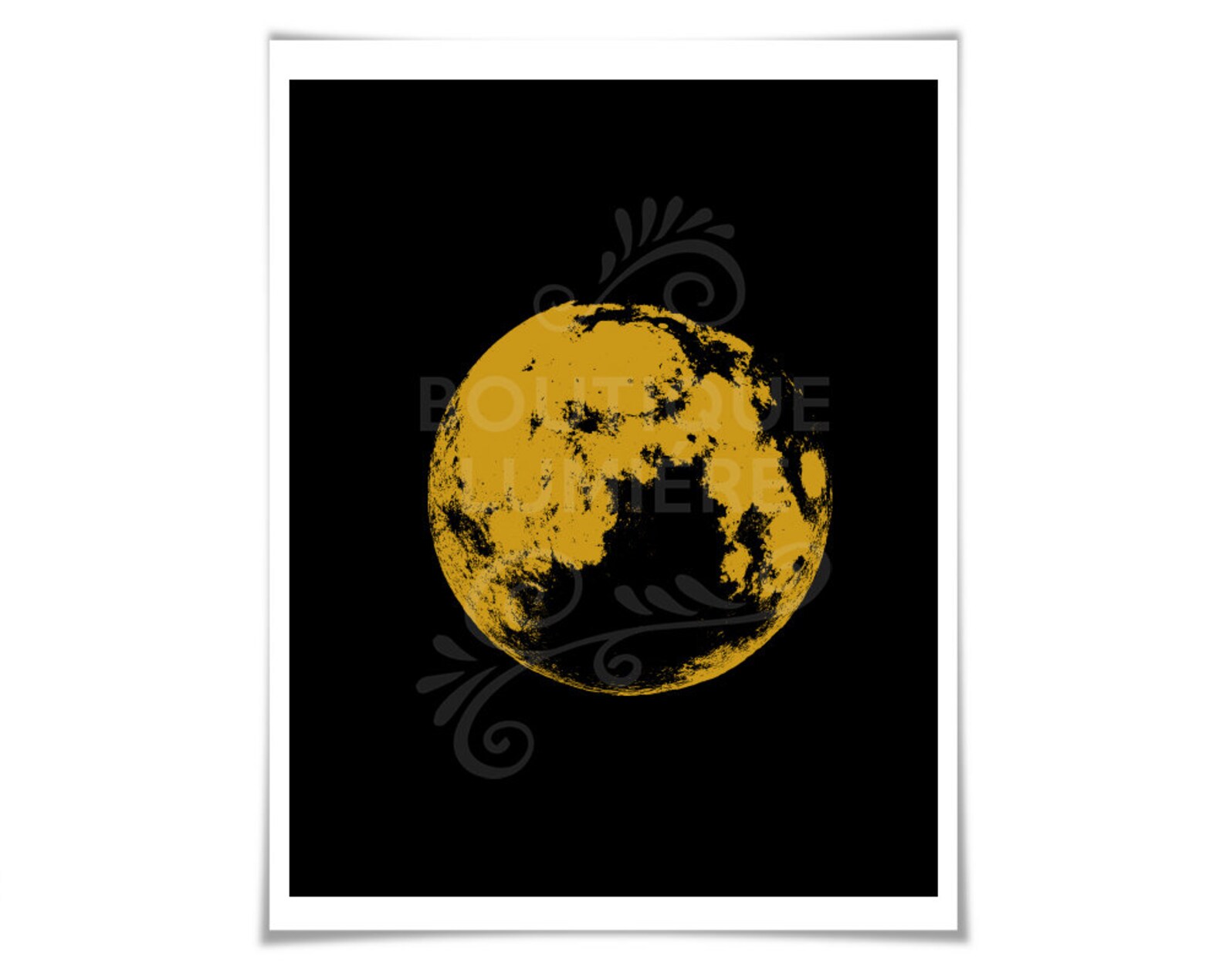 Full Moon Print - Gold Foil Print - Full Moon Poster - Astronomy Poster ...