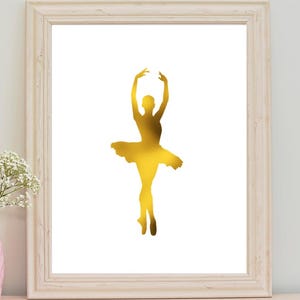 Ballerina Art Print - Gold Foil Print - Ballet Dancer Poster - Dance ...
