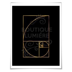 Golden Ratio Art Print - Gold Foil Print - Math Art Print - Math Wall ...