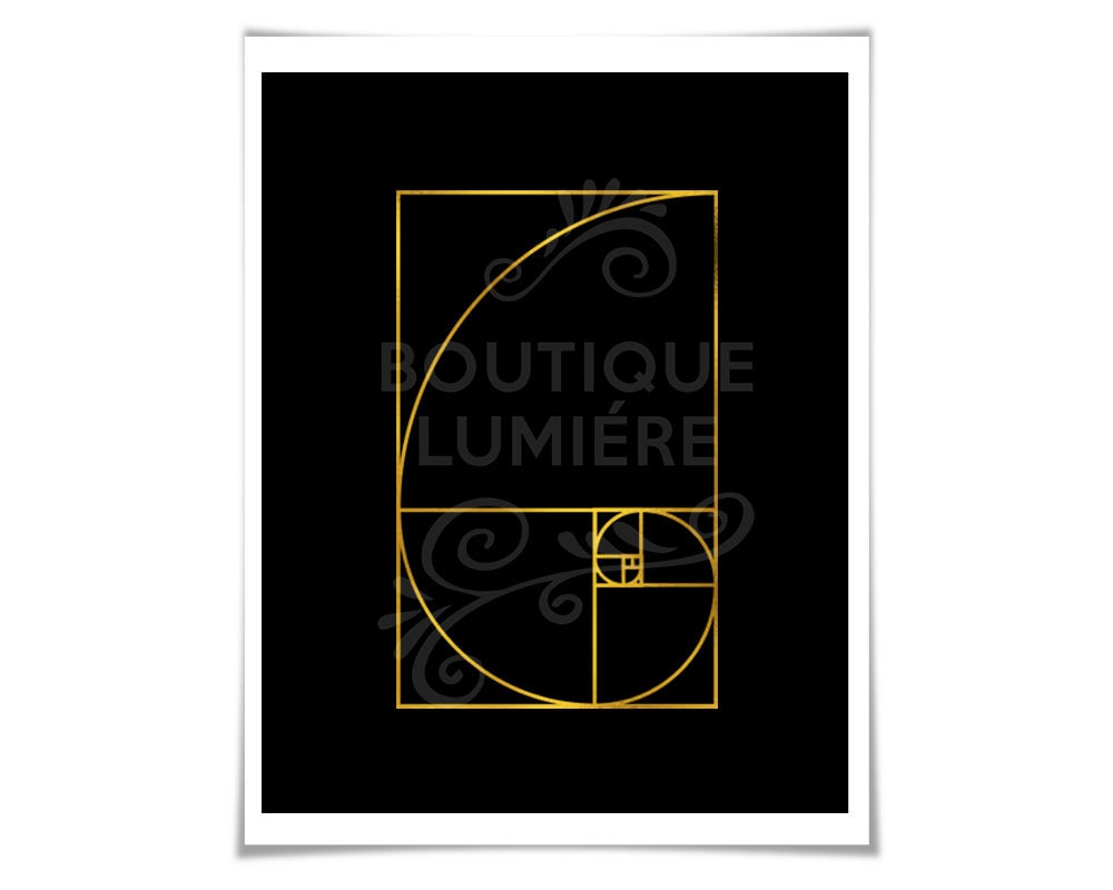 Golden Ratio Art Print Gold Foil Print Math Art Print - Etsy