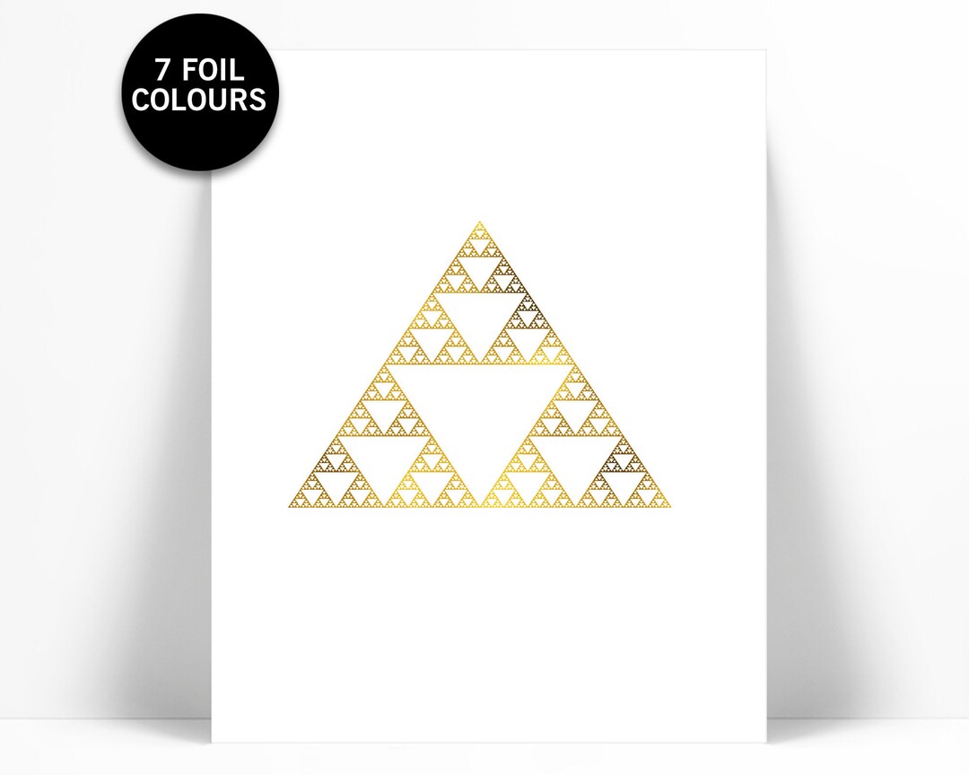 Sierpinski Triangle Gold Foil Art Print - Fractal Art Print - Geometry ...