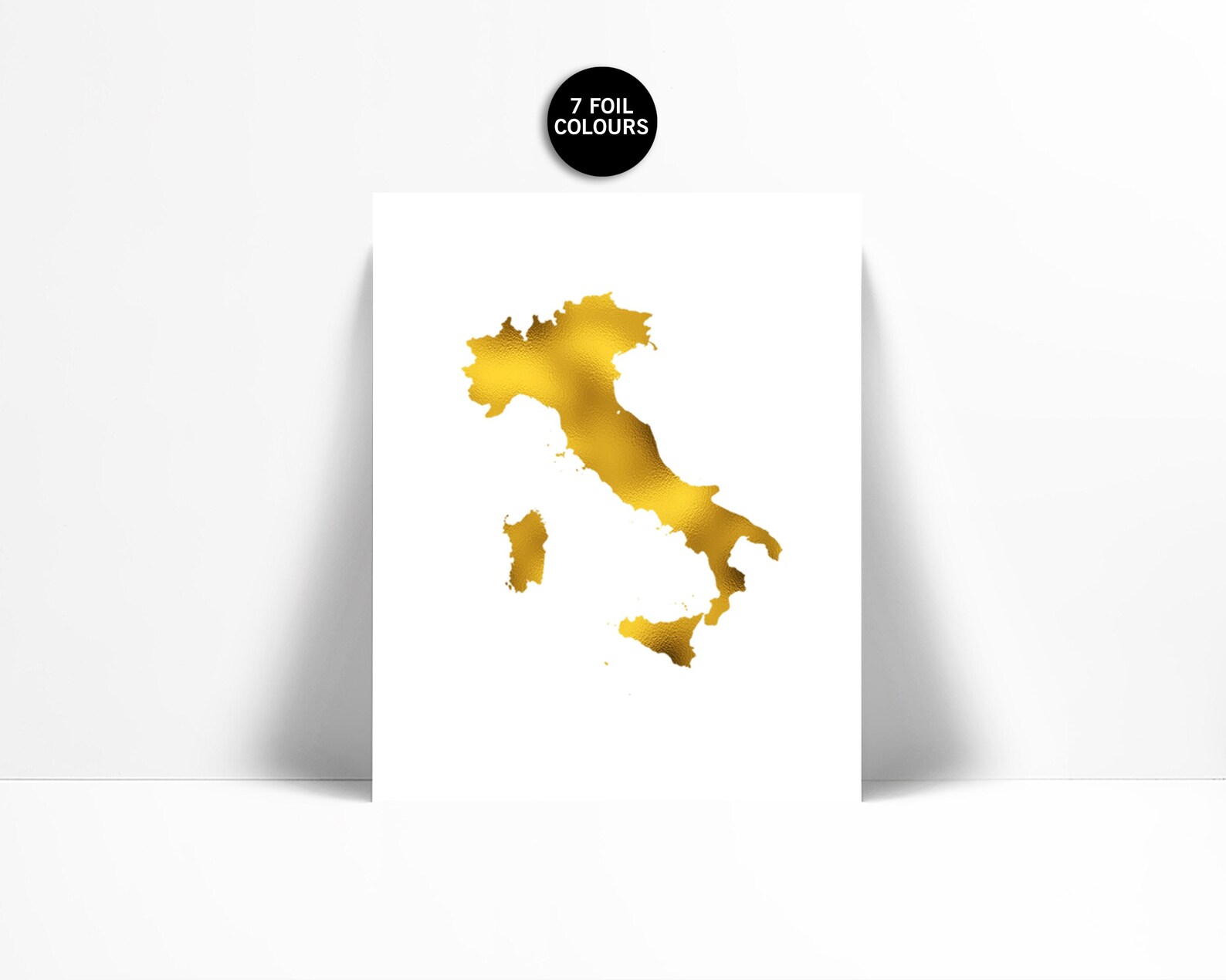 Italy Map - Gold Foil Print - Italy Art Print - Foil Map - Geography ...