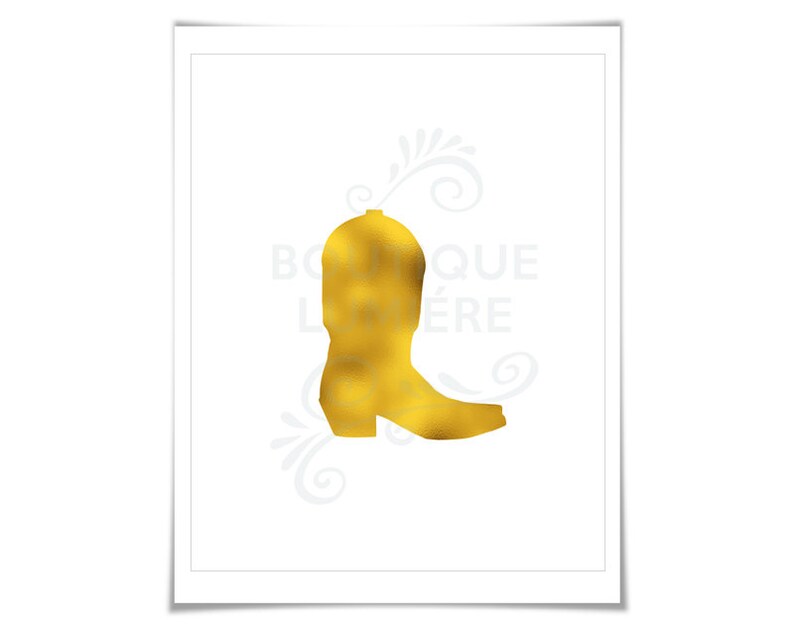 Cowboy Boot Art Print Gold Foil Print Western Art Cowboy - Etsy