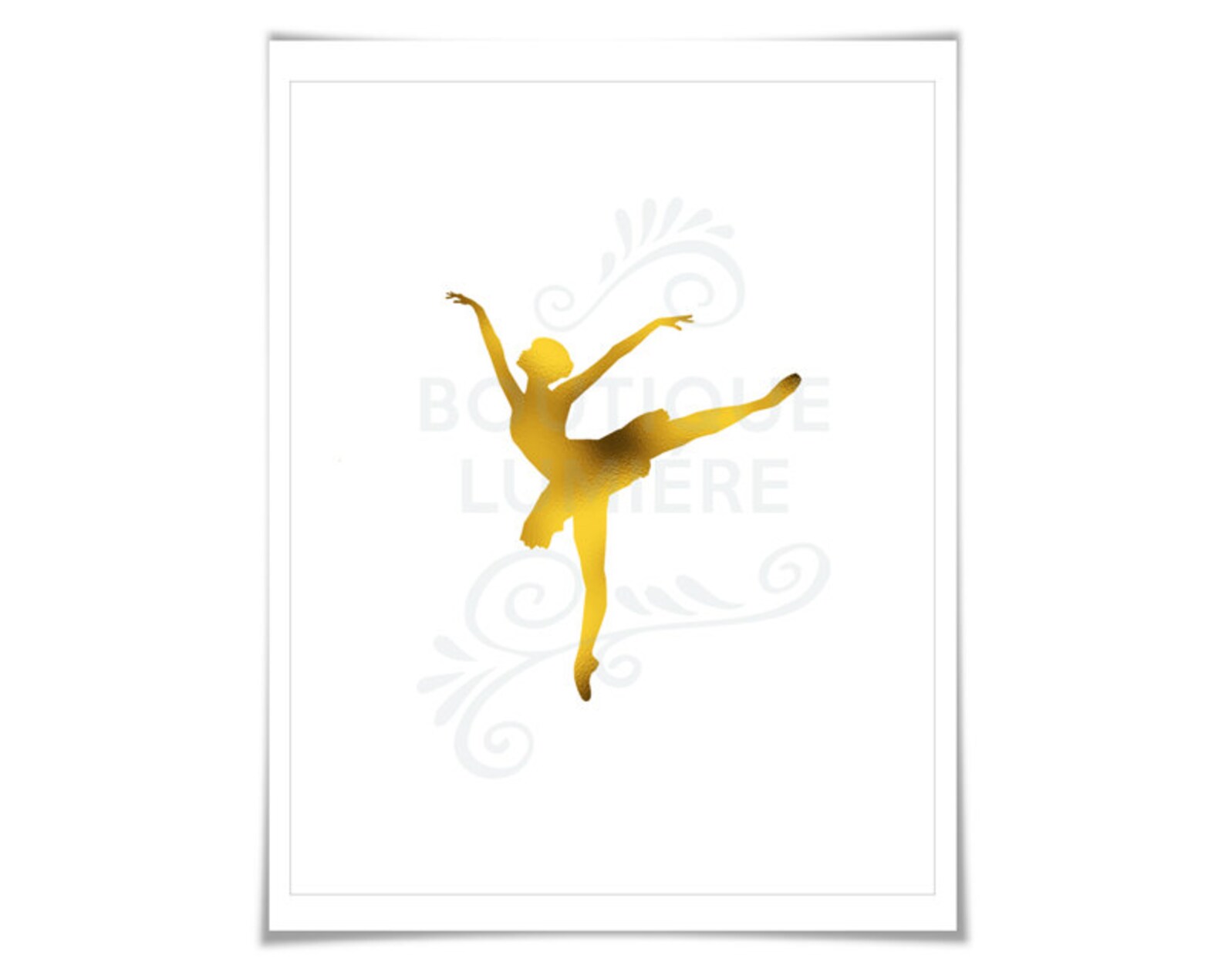 Ballerina Art Print Gold Foil Print Ballet Dancer Poster - Etsy