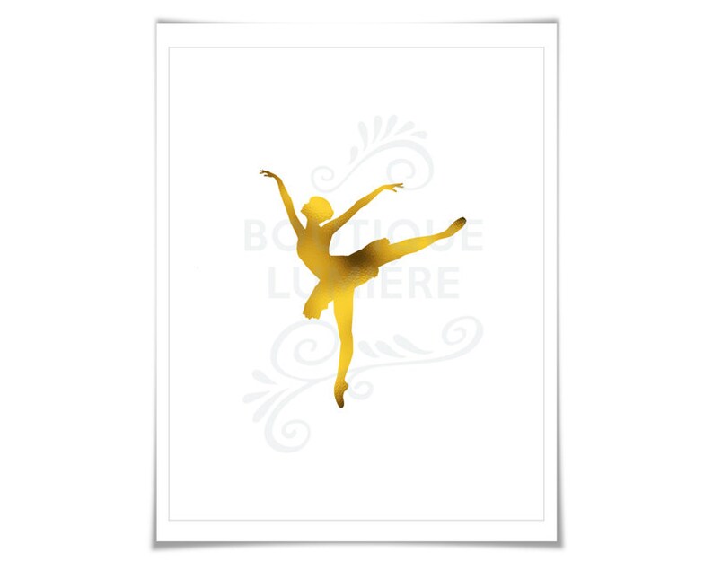 Ballerina Art Print - Gold Foil Print - Ballet Dancer Poster - Dance ...