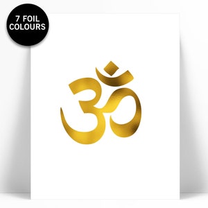 Ohm Art Print - Gold Foil Print - Zen Art Print - Gold Foil Ohm Symbol ...
