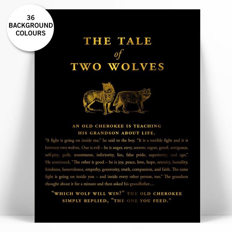 The Two Wolves Art - Etsy