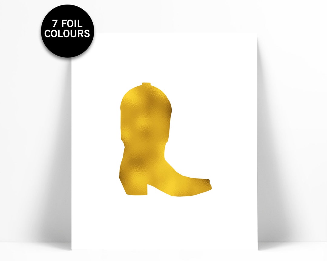 Cowboy Boot Art Print Gold Foil Print Western Art Cowboy Poster Western ...