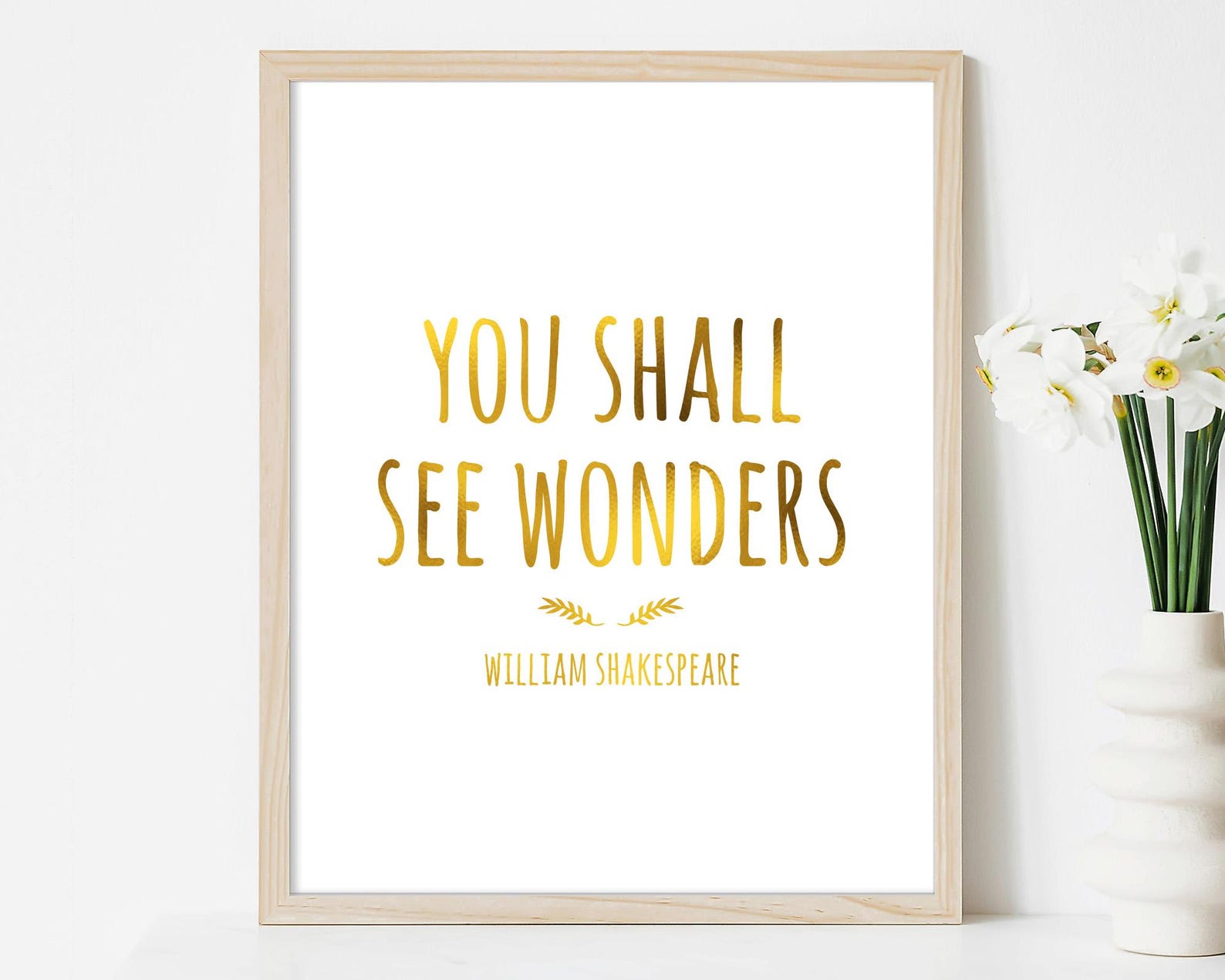 You Shall See Wonders - Gold Foil Print - Inspirational Shakespeare ...