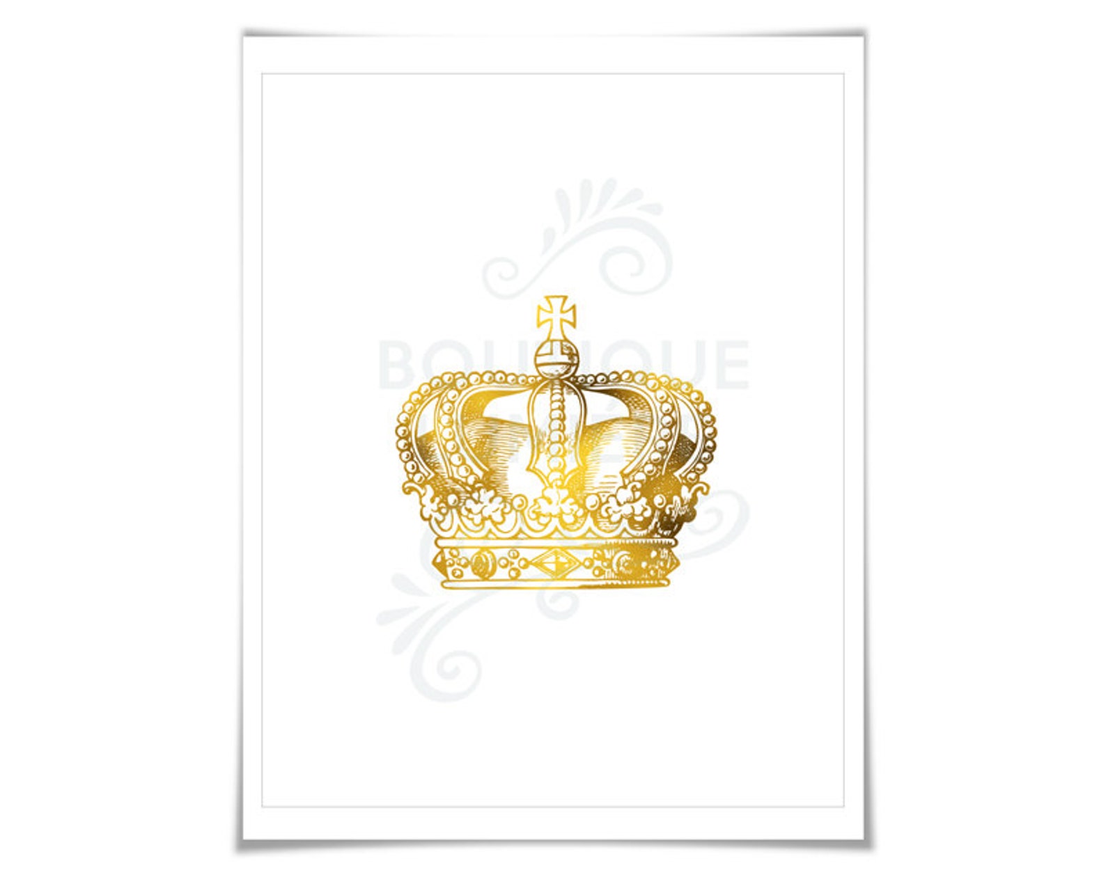 Vintage Crown Gold Foil Art Print - Fashion Poster - Princess Art Print ...