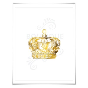 Vintage Crown Gold Foil Art Print - Fashion Poster - Princess Art Print ...