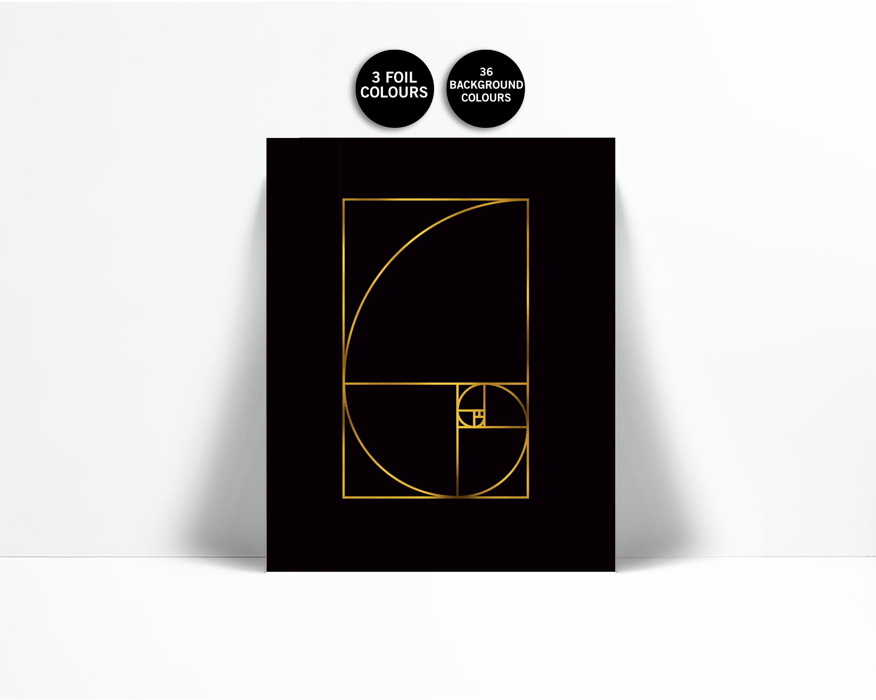 Golden Ratio Art Print - Gold Foil Print - Math Art Print - Math Wall ...
