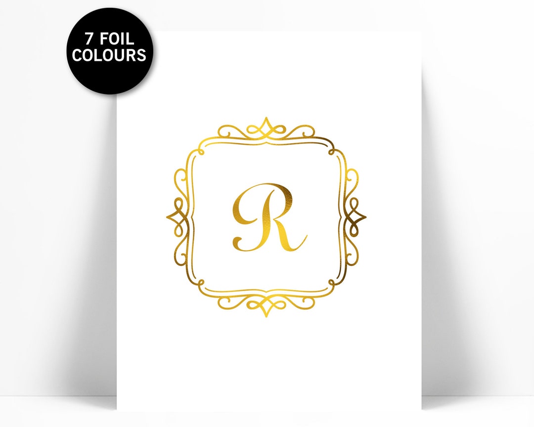 Custom Monogram Print - Gold Foil Print - Personalized Art Print - Gold ...