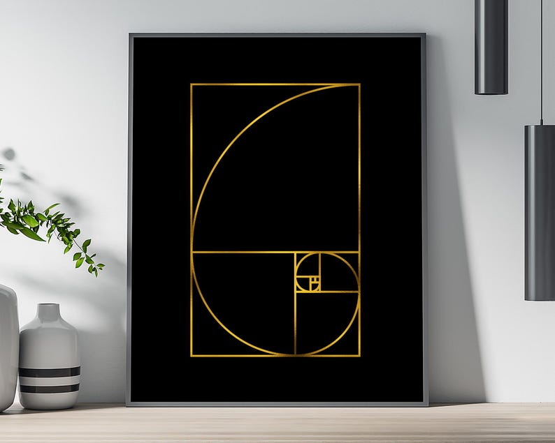 Golden Ratio Art Print - Gold Foil Print - Math Art Print - Math Wall ...