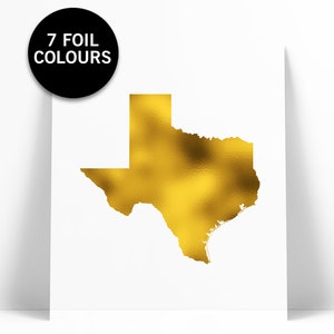 Texas Print - Gold Foil Print - Texas Map Art Print - Travel Poster ...