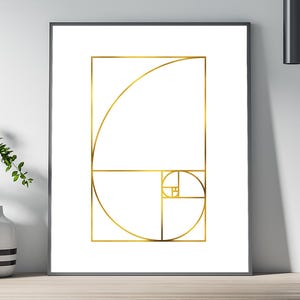 Golden Ratio Art Print - Gold Foil Print - Math Art Print - Math Wall ...