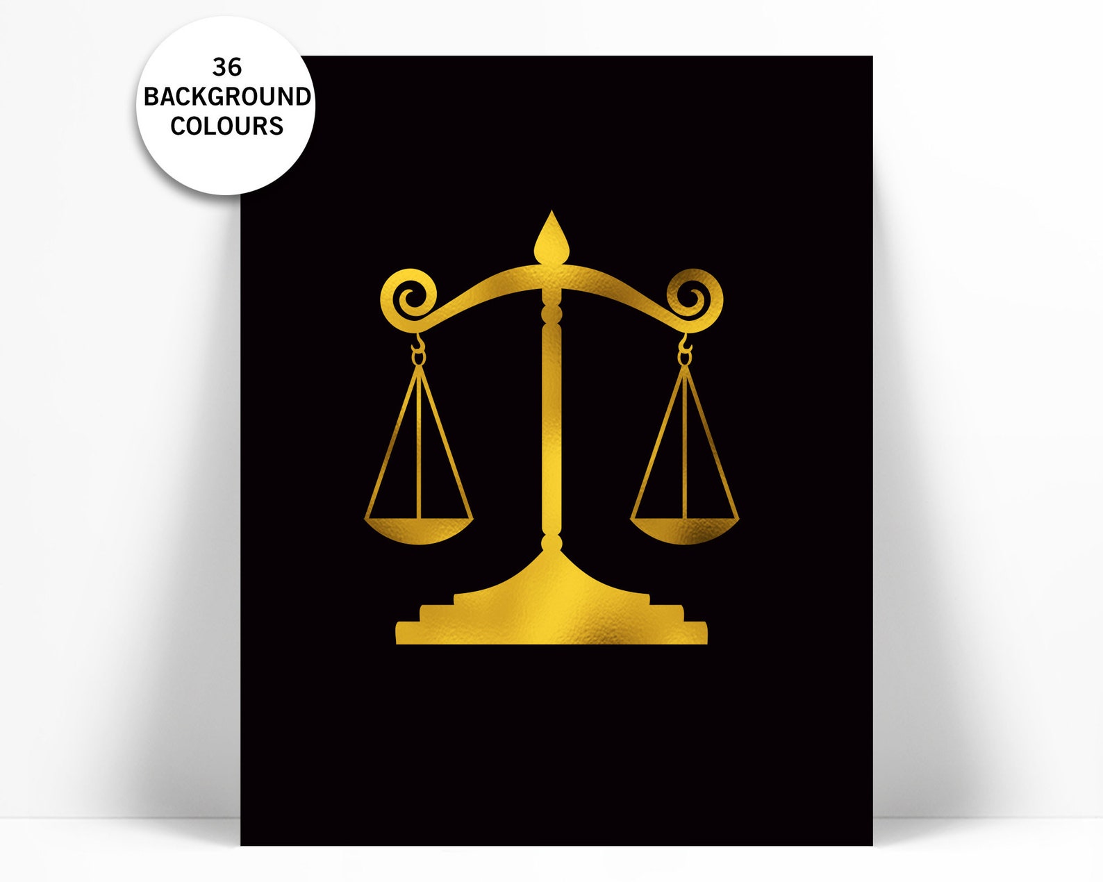 Scales of Justice Gold Foil Art Print Real Gold Foil Art - Etsy