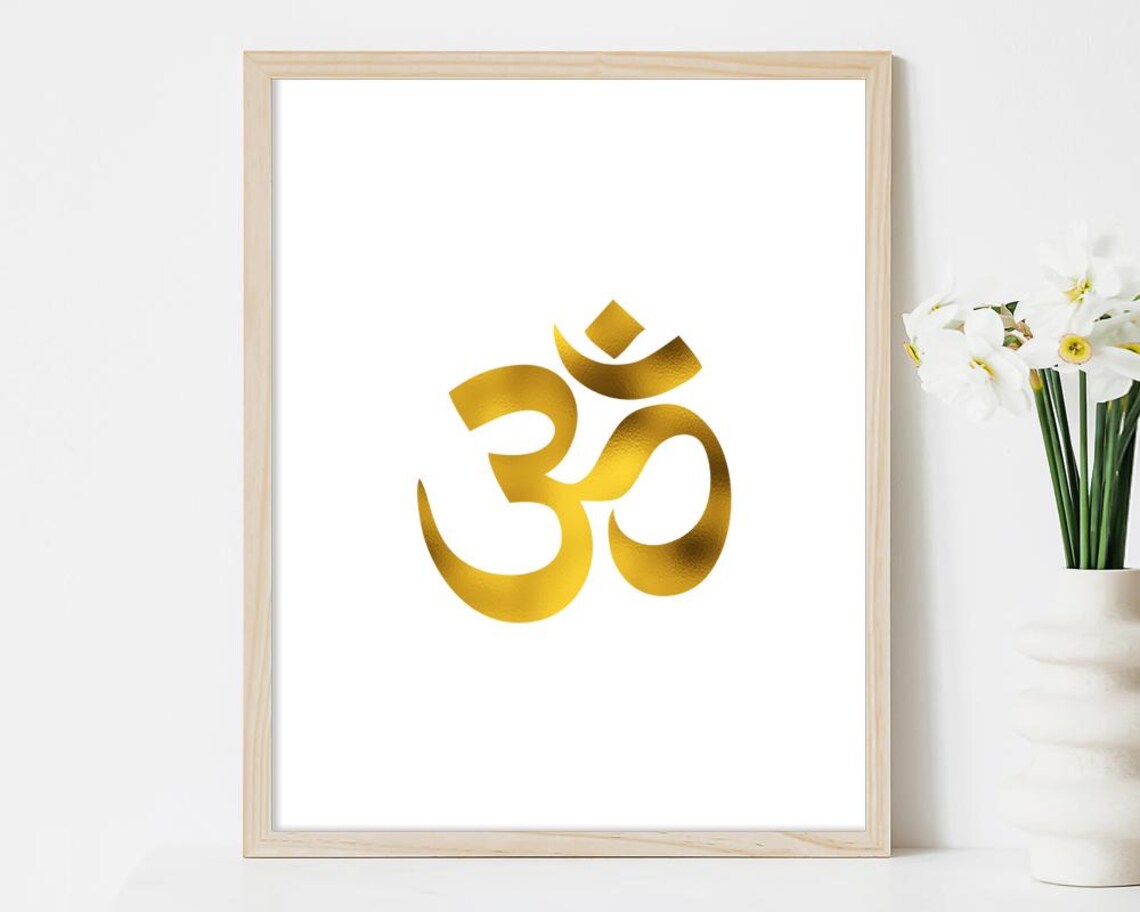 Ohm Art Print - Gold Foil Print - Zen Art Print - Gold Foil Ohm Symbol ...