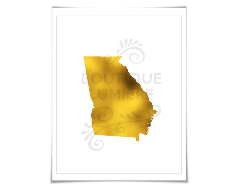Georgia Print Gold Foil Print Georgia Map Art Print - Etsy