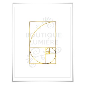 Golden Ratio Art Print - Gold Foil Print - Math Art Print - Math Wall ...
