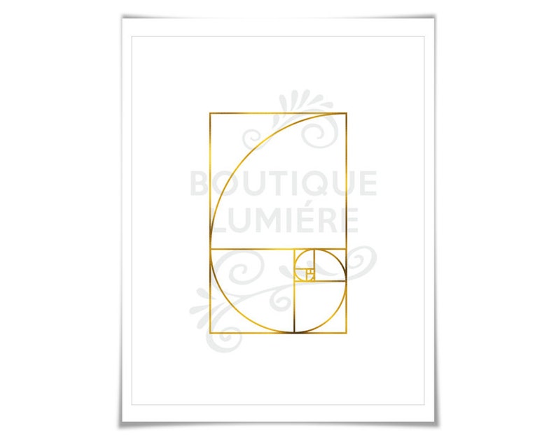 Golden Ratio Art Print Gold Foil Print Math Art Print | Etsy
