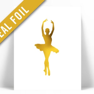 Ballerina Art Print Gold Foil Print Ballet Dancer Poster | Etsy