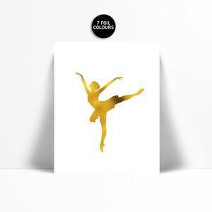 Ballerina Art Print - Gold Foil Print - Ballet Dancer Poster - Dance ...
