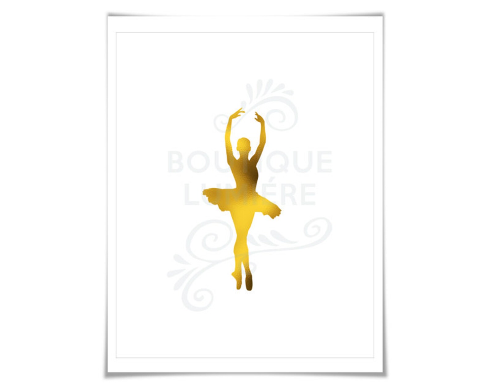 Ballerina Art Print - Gold Foil Print - Ballet Dancer Poster - Dance ...