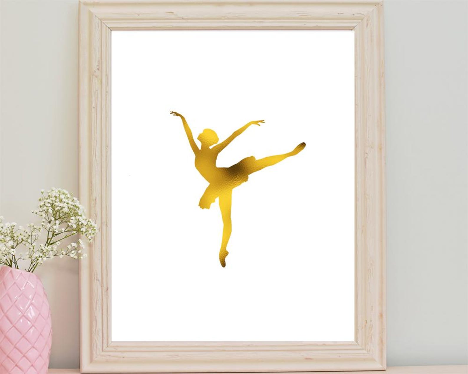 Ballerina Art Print - Gold Foil Print - Ballet Dancer Poster - Dance ...