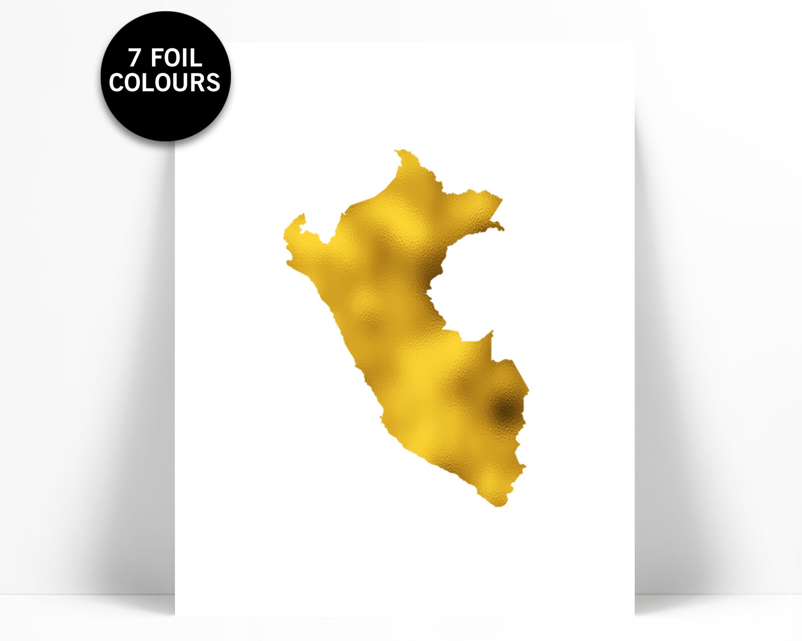 Peru Map Gold Foil Print Peru Art Print Gold Foil Map - Etsy