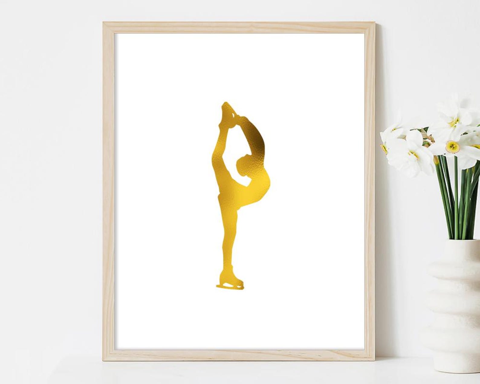 Figure Skater Art Print - Gold Foil Print - Ice Skater Poster - Skating ...