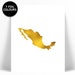 Mexico Map Gold Foil Print Gold Mexico Art Print Foil - Etsy