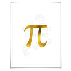 Pi Symbol Gold Foil Art Print Math Poster Decor Teacher Gift Geekery ...