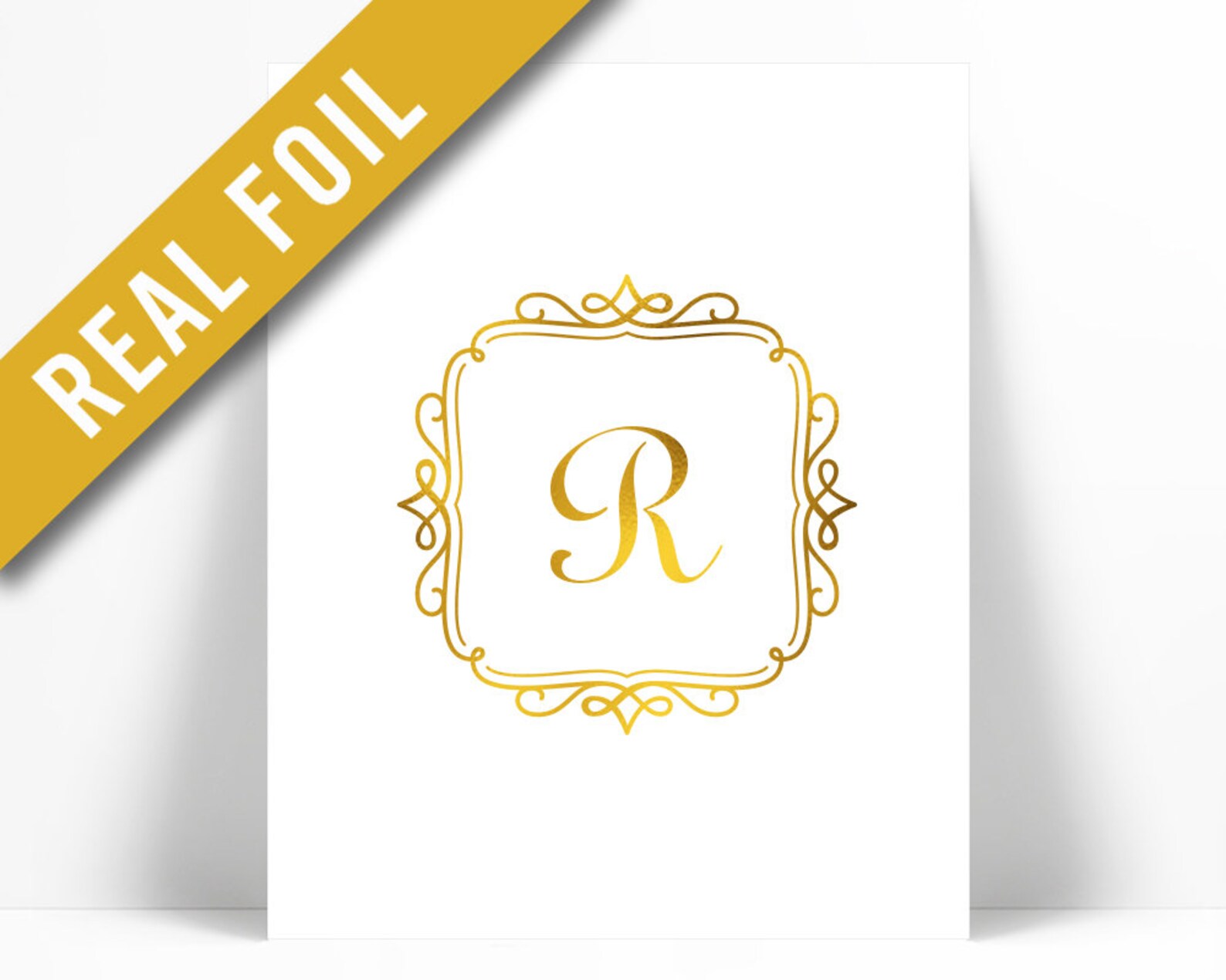 Custom Monogram Print Gold Foil Print Personalized Art - Etsy