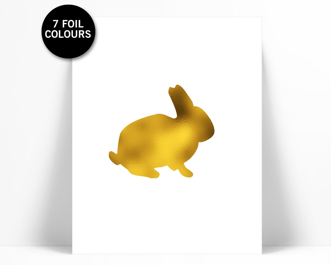 Bunny Rabbit 1 Art Print - Gold Foil Print - Animal Poster - Gold ...