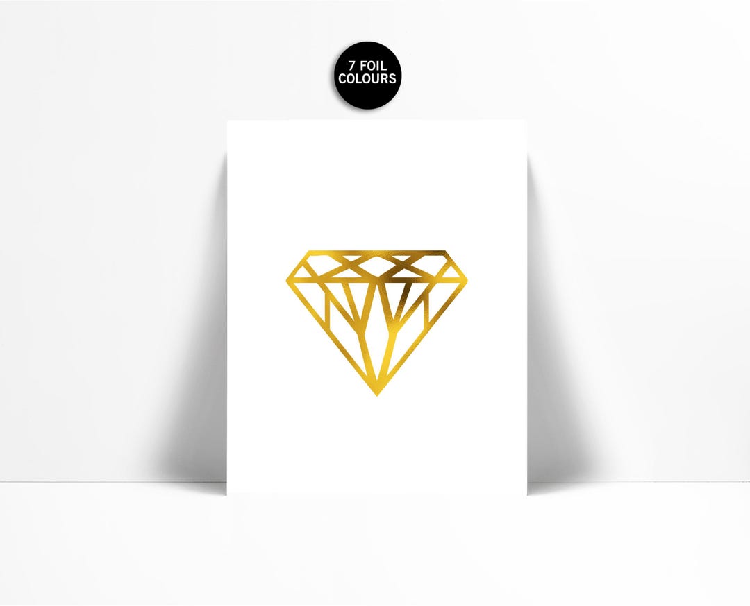 Diamond Art Print - Gold Foil Print - Gold Diamond Print - Bling Art ...