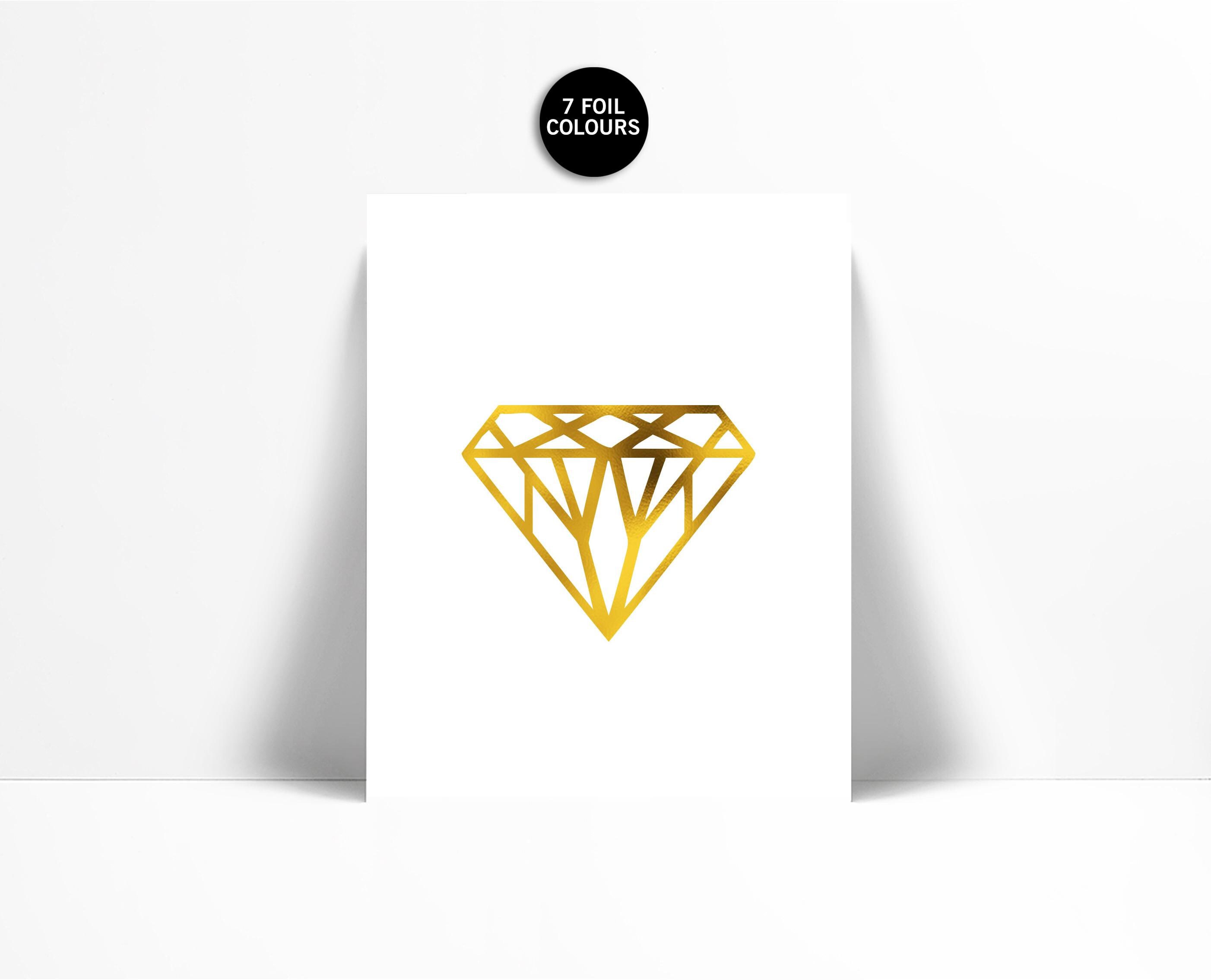 Diamond Art Print - Gold Foil Print - Gold Diamond Print - Bling Art ...
