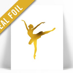 Ballerina Art Print Gold Foil Print Ballet Dancer Poster | Etsy