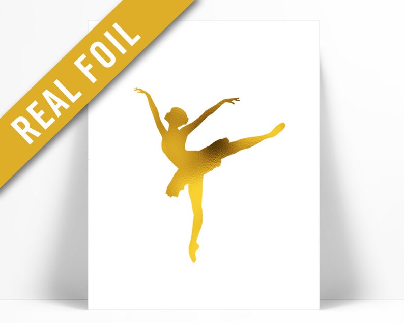 Ballerina Art Print Gold Foil Print Ballet Dancer Poster | Etsy